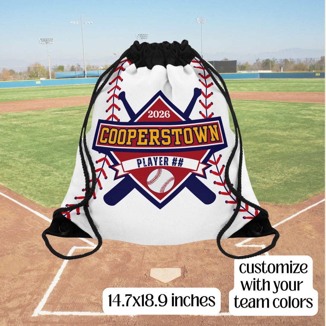Personalized Cooperstown Drawstring Bag Custom Player Year Number ...