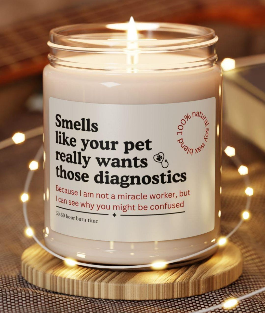 Funny Vet Tech Candle Appreciation Gift Veterinarian Vet Thank You Idea ...