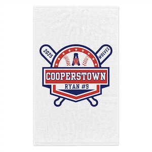 Cooperstown Pin Trading Towel Custom Team Colors Personalize Name ...