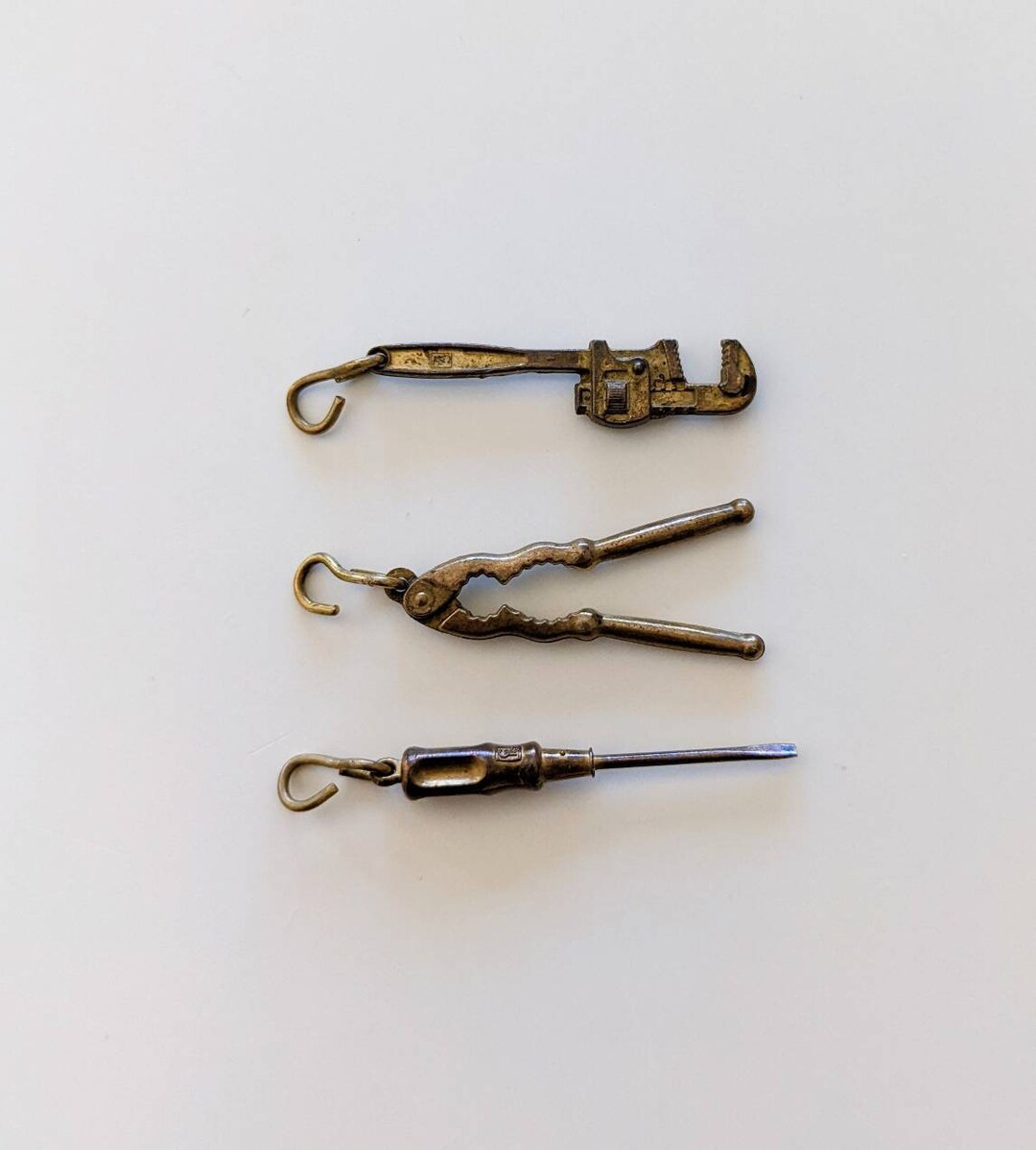 Set of Three Vintage Brass Tool Charms - Etsy