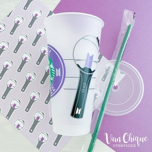BTS Starbucks Cup | Army Lightstick/army Bong Starbucks Cold Cup ...