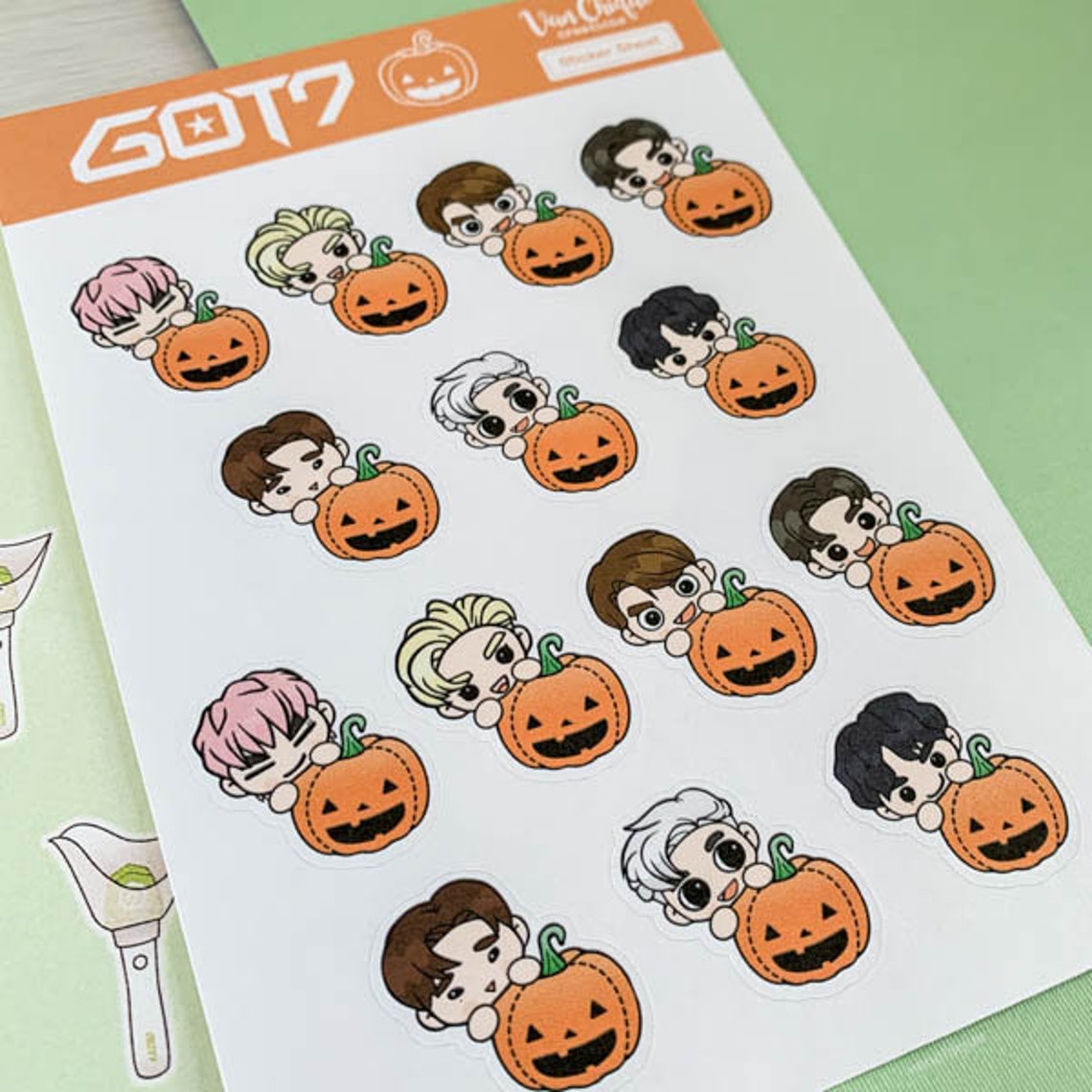 GOT7 Stickers GOT7 Gotoon Sticker Sheet Pumpkin Gotoons - Etsy