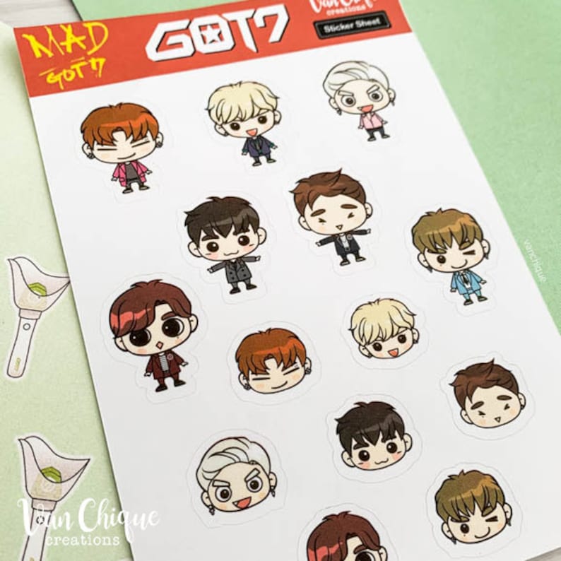 GOT7 Stickers GOT7 Gotoon Sticker Sheet Girls Girls Girls | Etsy