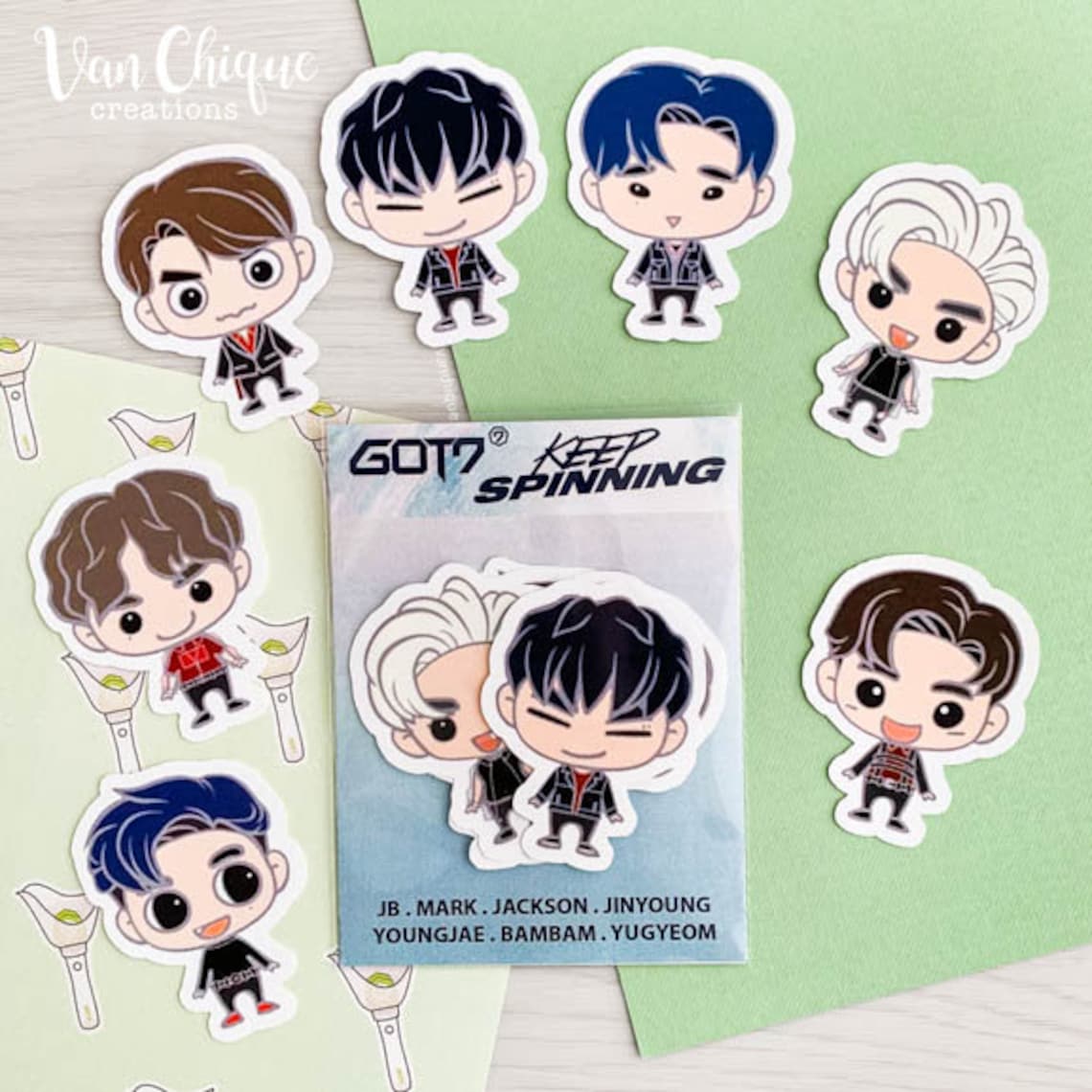 GOT7 Stickers Gotoon Keep Spinning/spinning Top Die-cut - Etsy