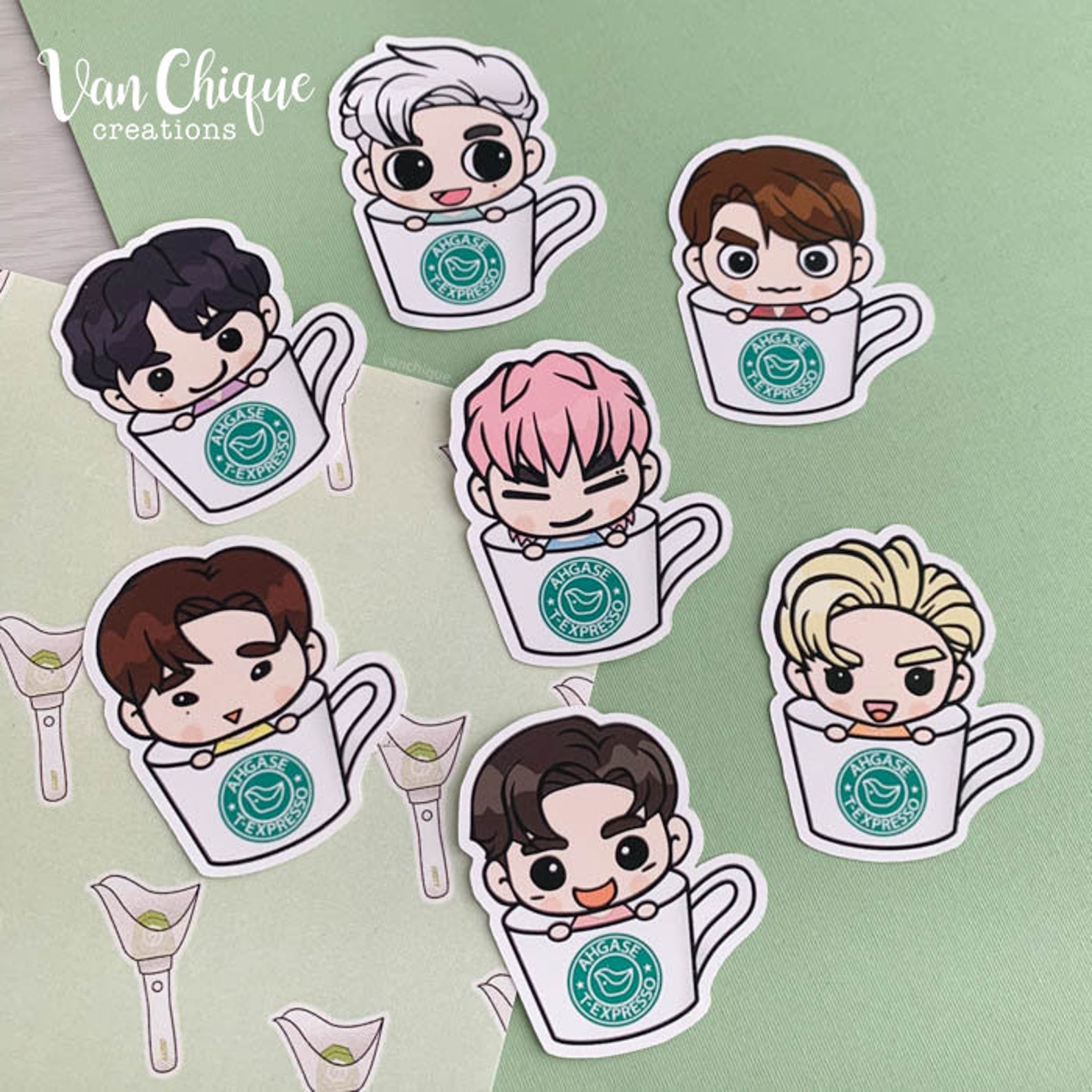 GOT7 Stickers Gotoon T-expresso Coffee Cups Weatherproof | Etsy