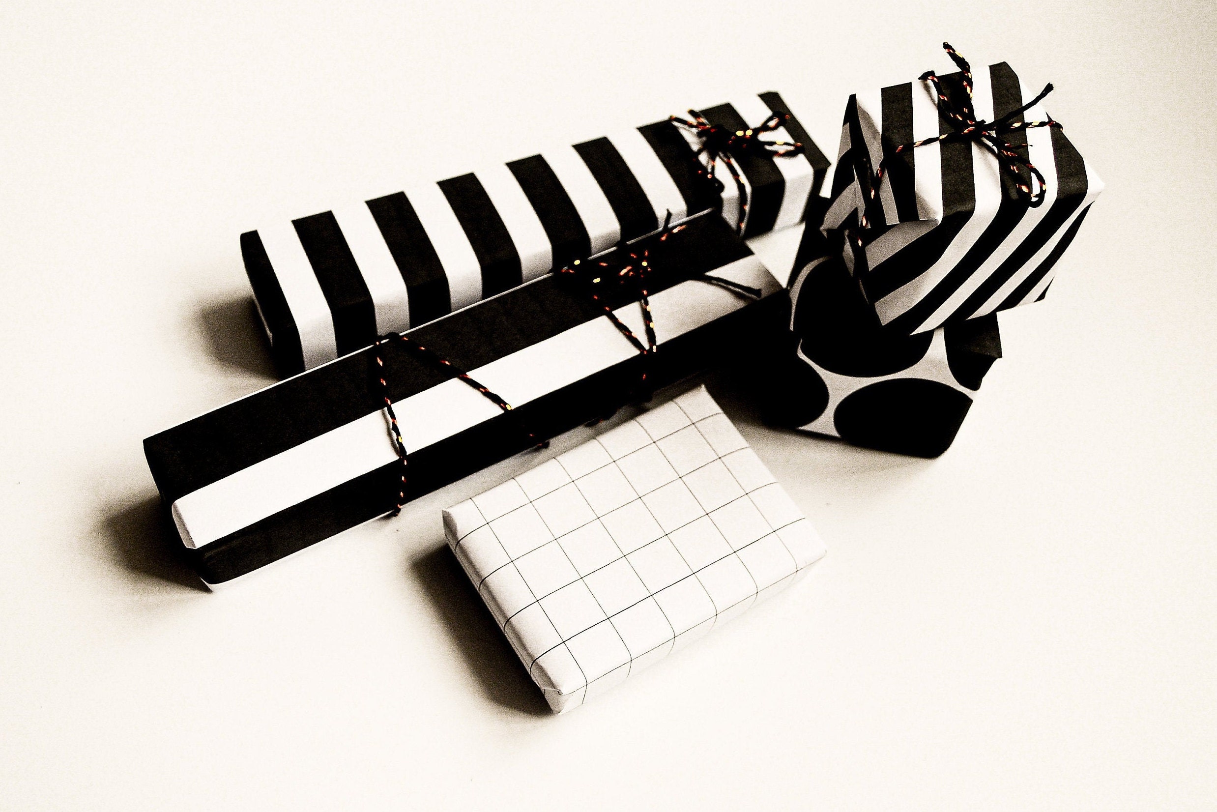 Printable Wrapping Paper Minimal Style Stripes Grid Dots | Etsy