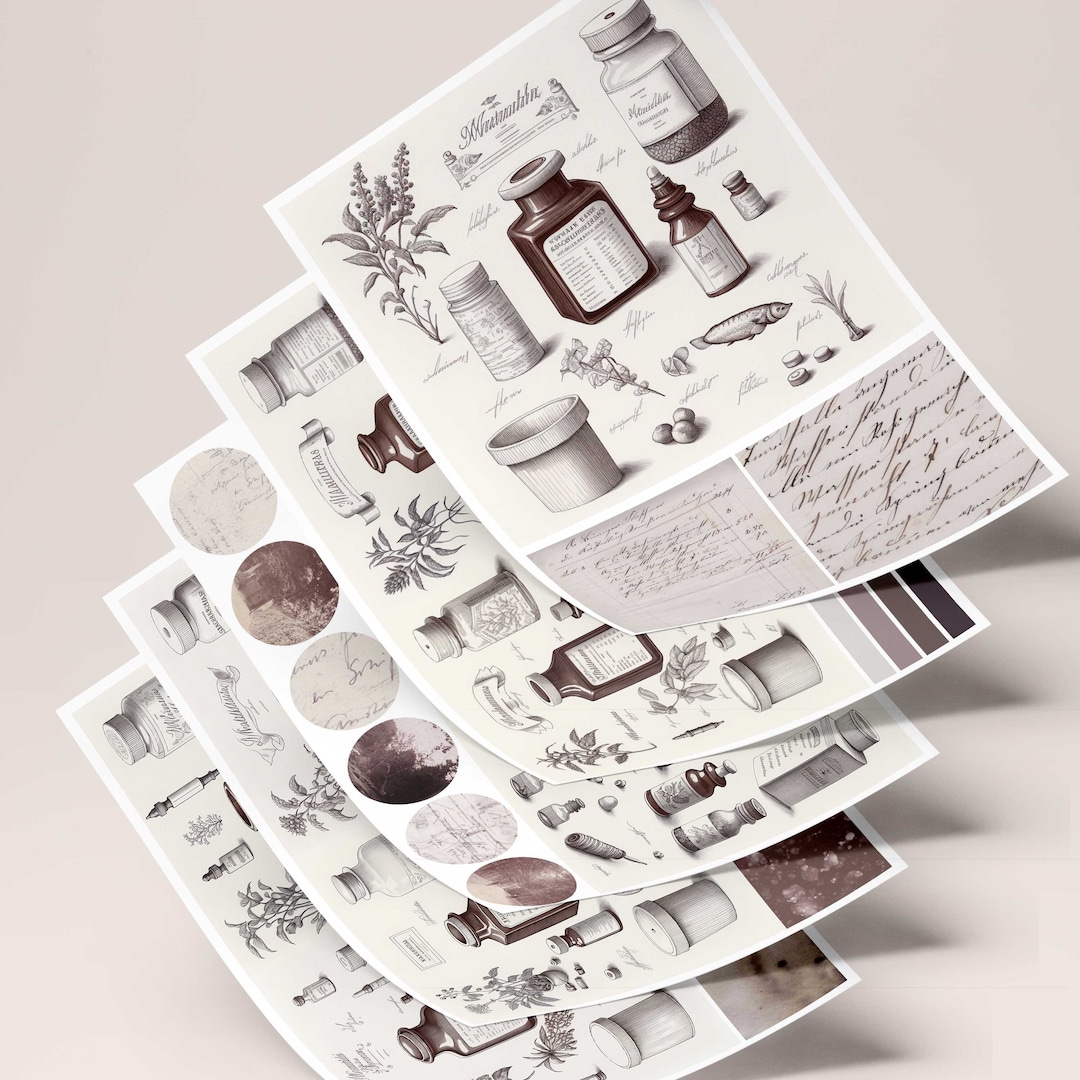 Vintage Pharmacy Printable Scrapbooking & Journaling Bundle - Etsy