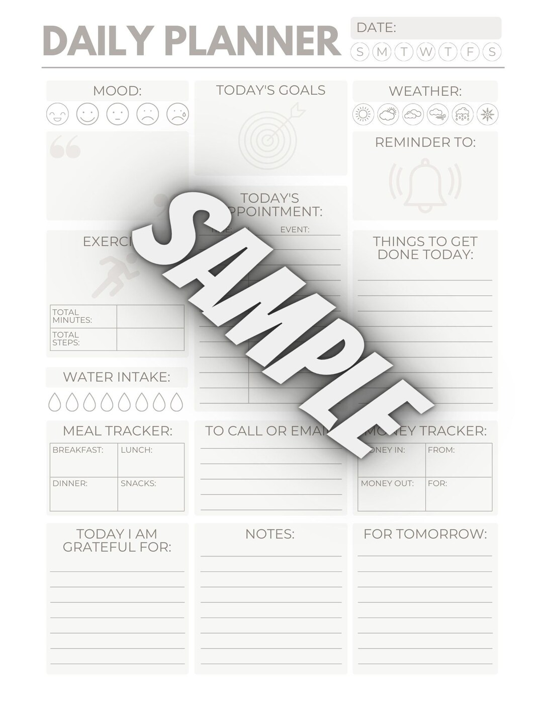 Printable Daily Planner - Etsy