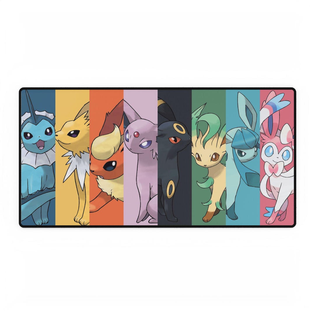 Eeveelution Line up Desk Mats - Etsy