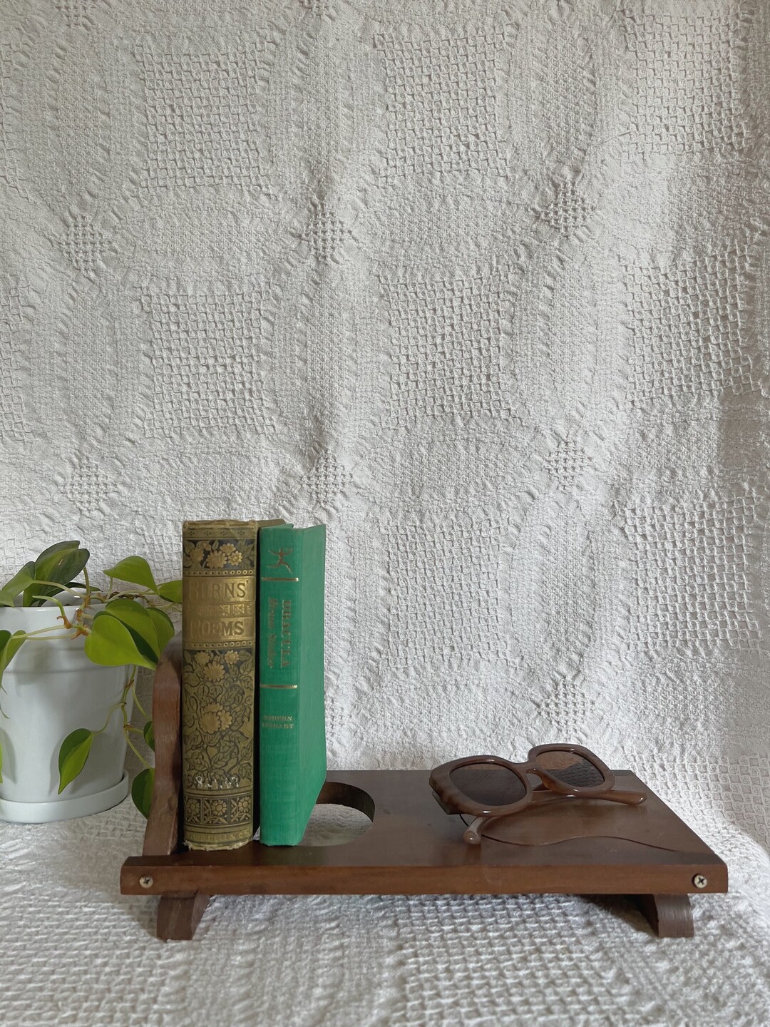Vintage Rustic Wooden Book Holder With Collapsible Ends - Vintage Book ...