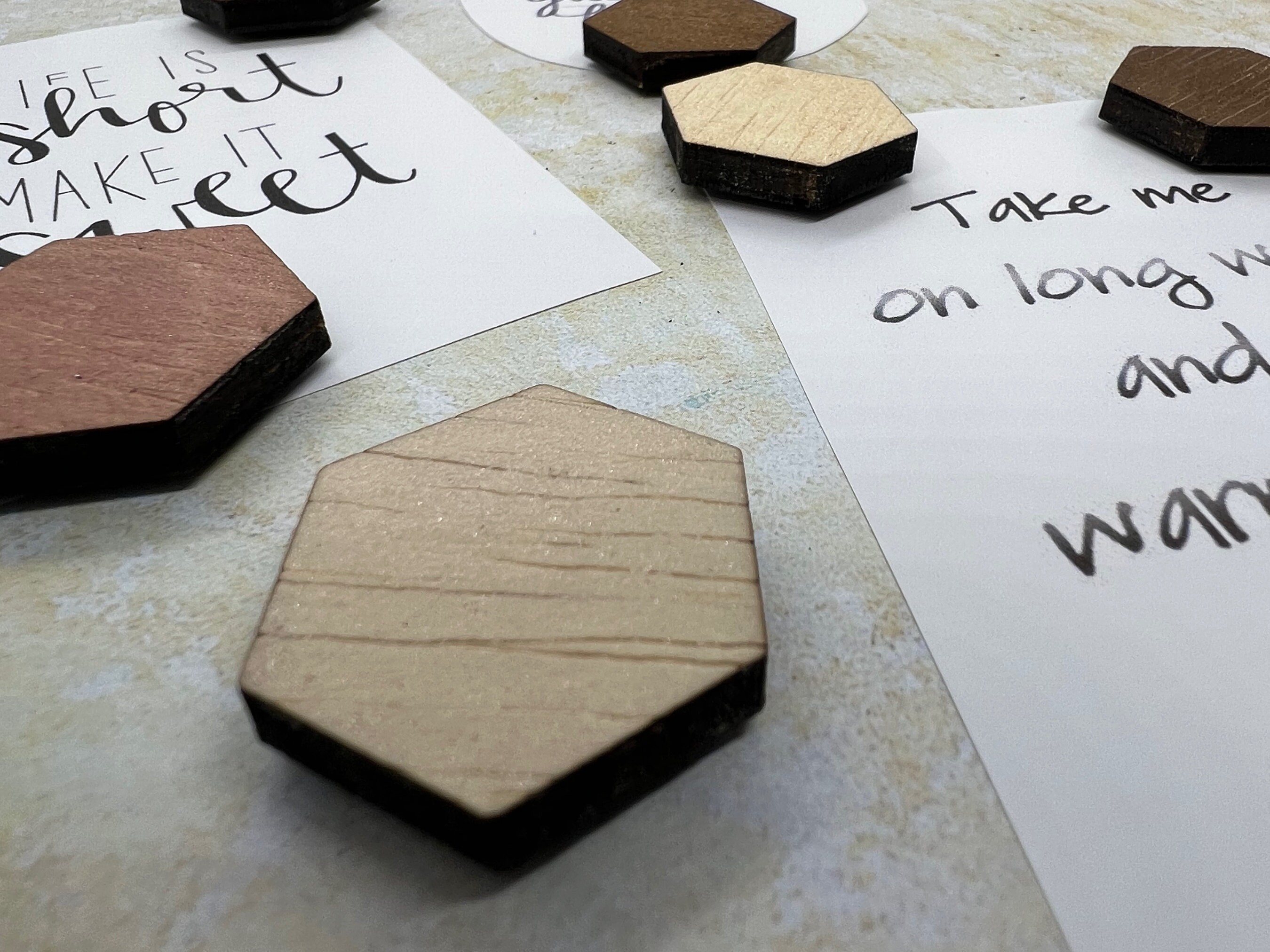 Minimalist Hexagon Magnets. Set of 7 Wooden Hand-crafted - Etsy