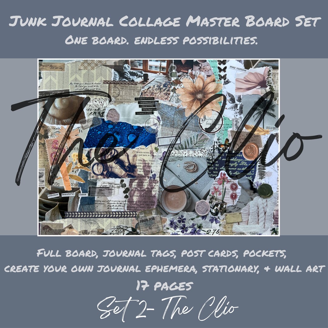 Set 2 of 9. Unique Printable Collage Master Board Ephemera Set ...
