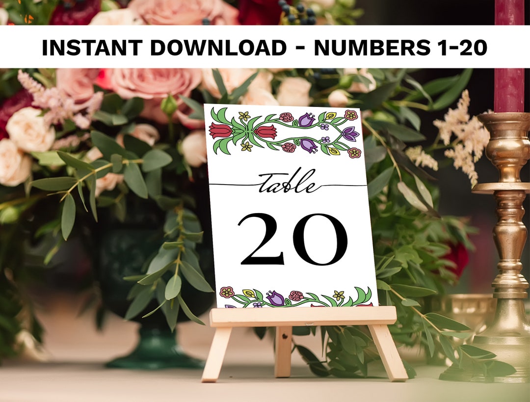 Native American Style Floral Wedding Table Numbers - Etsy