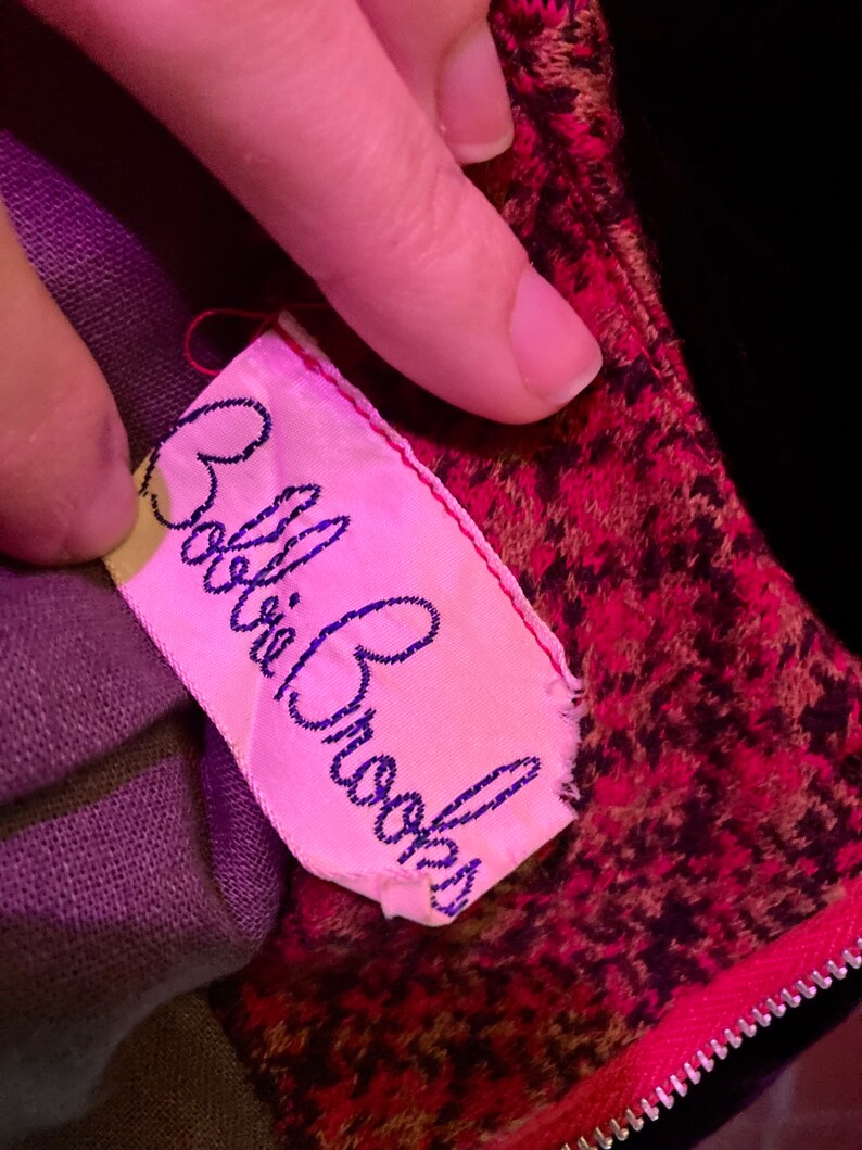 Early 1960s Plaid Tweed Wiggle Dress / 1960s Red Wiggle Dress / 1960s ...