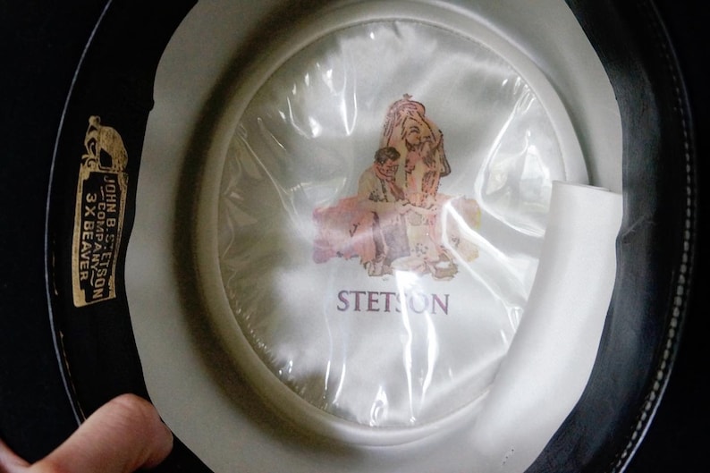 1960s Stetson Black Cowboy Hat / Stetson 3X Beaver Cowboy Hat / Black ...