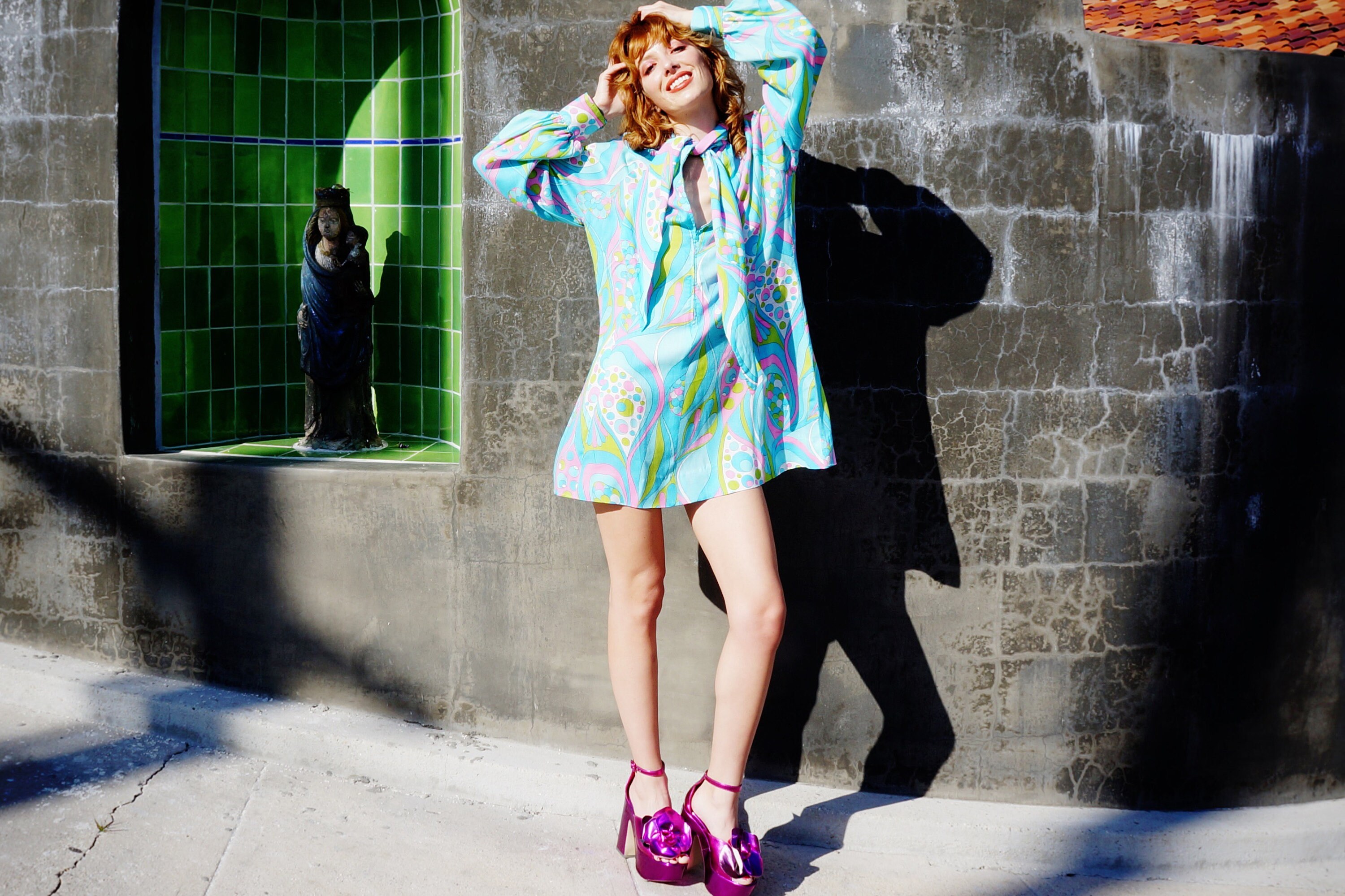 1960s Novelty Print Micro Mini Dress / 1960s Psychedelic Mini Dress ...