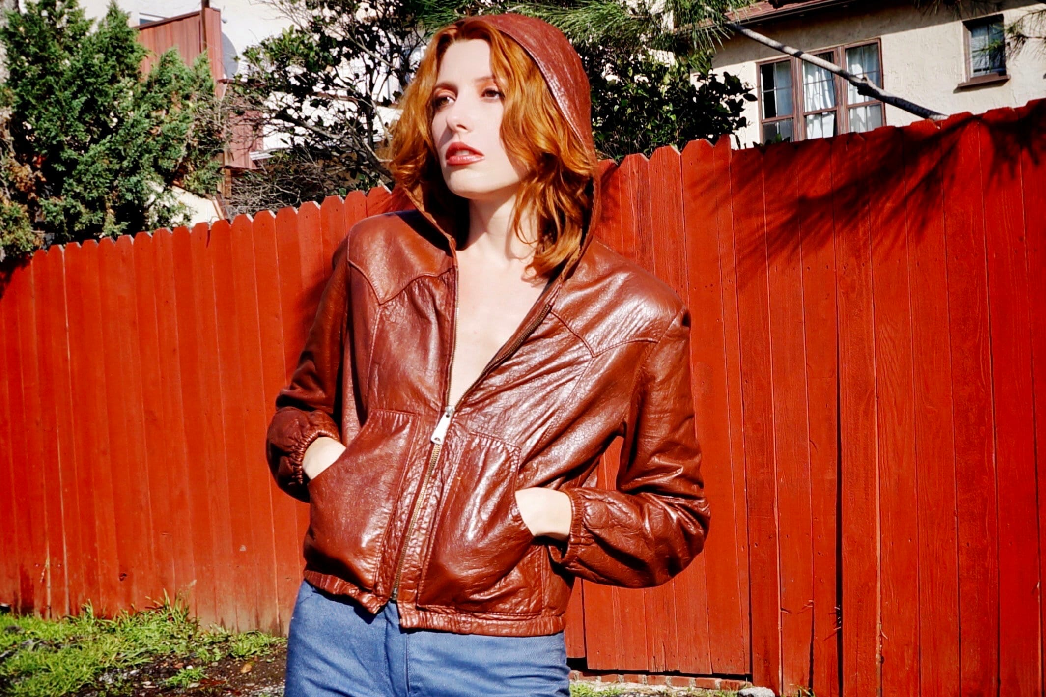 1970s Hooded Leather Jacket / 1970s Cropped Leather Jacket / 1970s ...