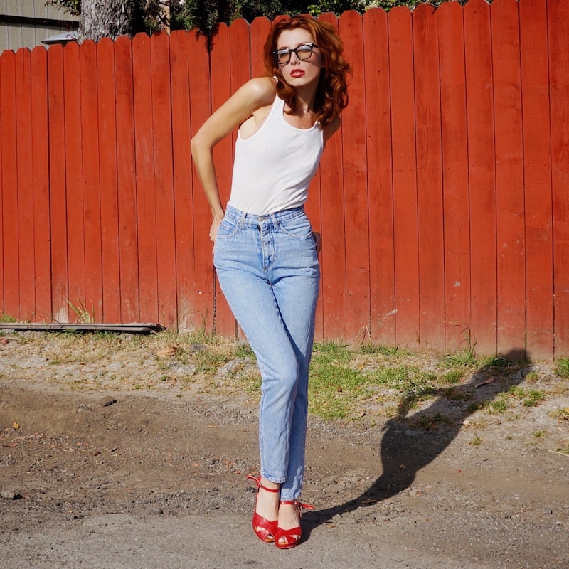80s High Waist Jeans - Etsy