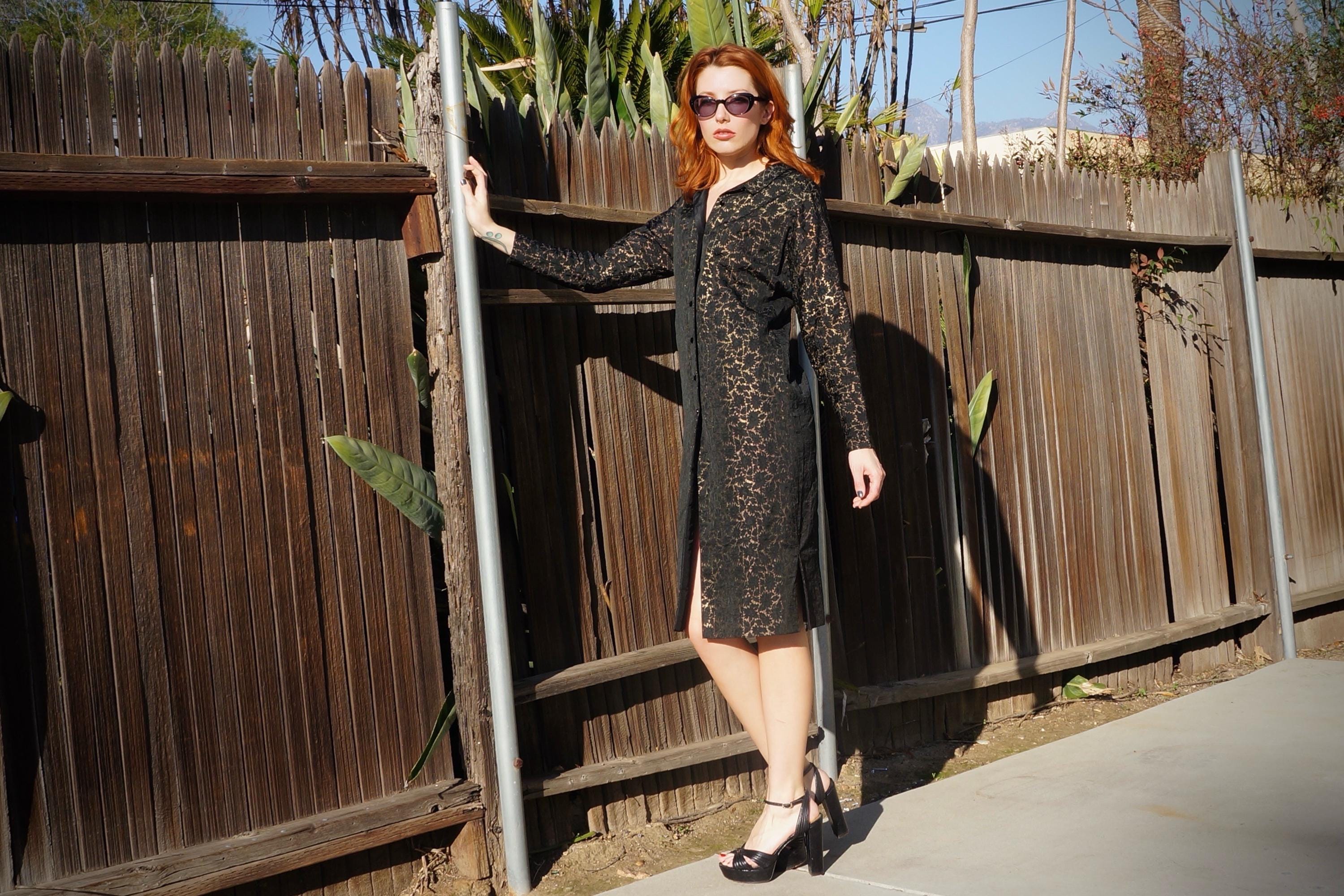 1960s Black and Gold Brocade Coat / 60s Carpet Coat / 1960s Gold Coat ...