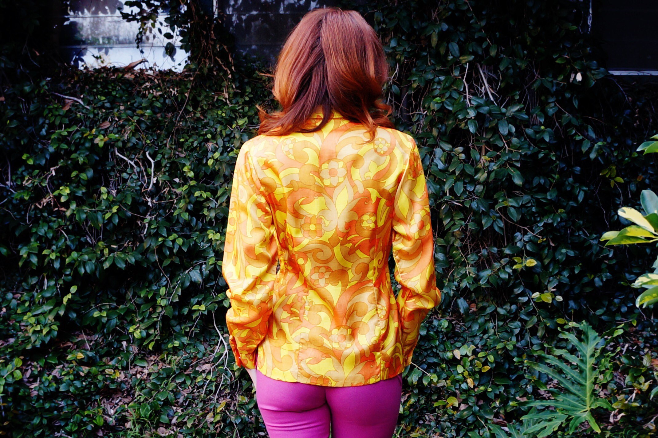 1960s Psychedelic Western Shirt / 1960s Silk Novelty Print Blouse ...