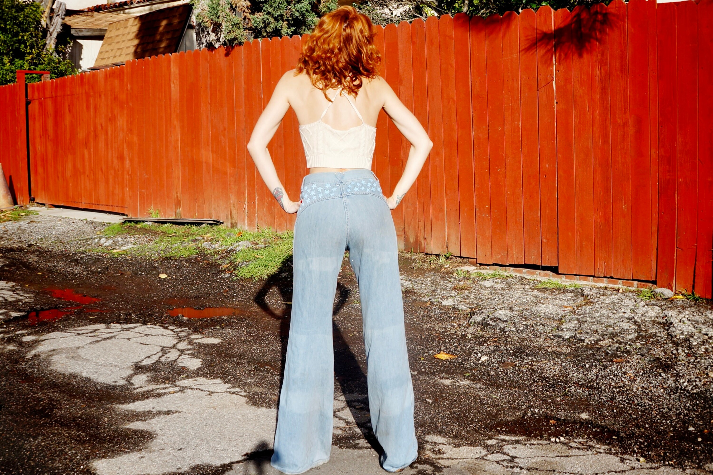 1970s Painted Star Bell Bottoms by Faded Glory / 1970s Star Jeans ...