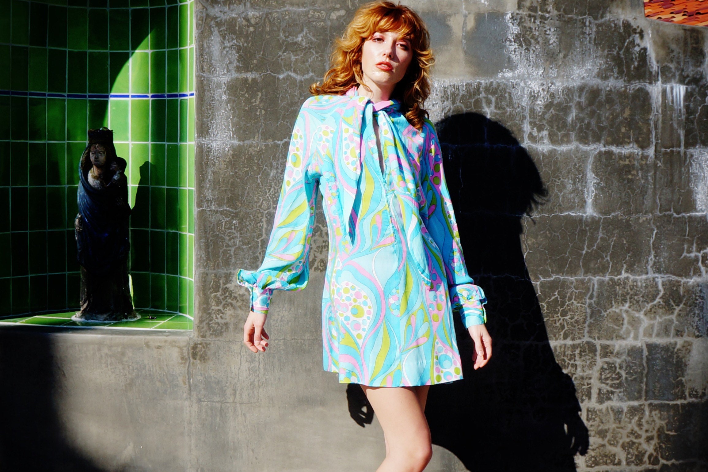 1960s Novelty Print Micro Mini Dress / 1960s Psychedelic Mini Dress ...