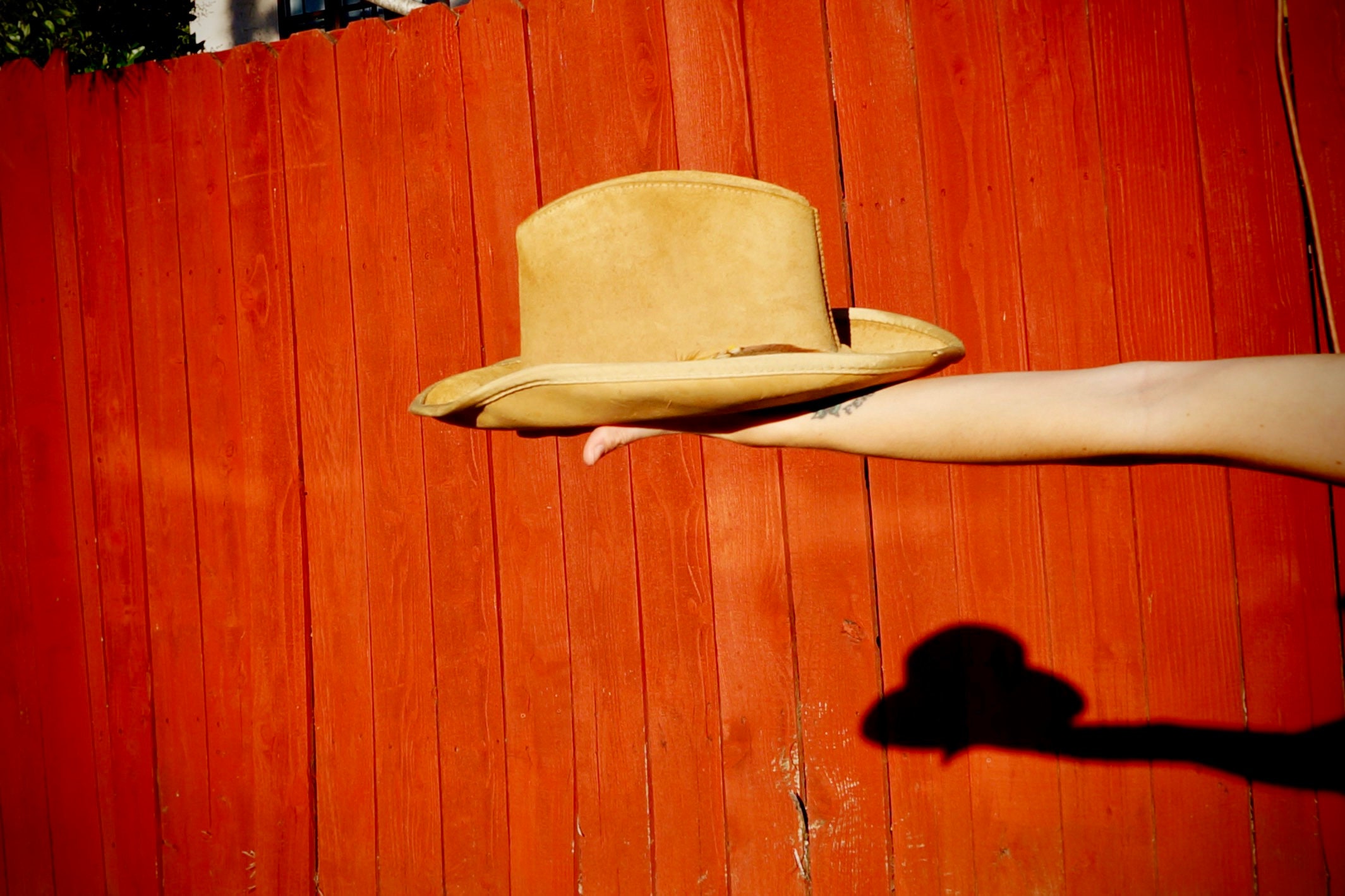 1960s Leather Plainsman Hat With Feathers / 60s Leather Planter Hat ...