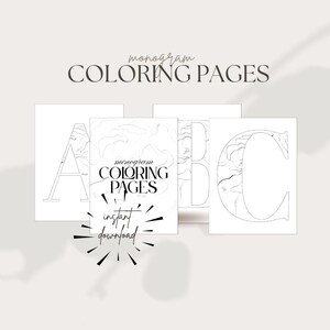 Floral Alphabet Coloring Pages | Abstract Monogram Letters A–Z ...