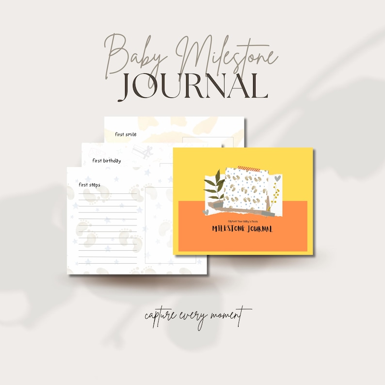 Printable Baby Milestone Journal Cards – Newborn Firsts Tracker ...