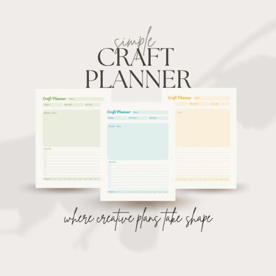Printable Craft Project Planner | Digital Organizer for Crafters ...