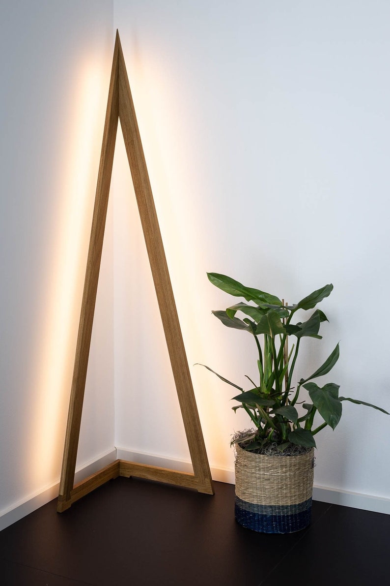 Floor Lamp LED Light “delta Drys” Solid Oak Standing Lamp Corner Lamp ...