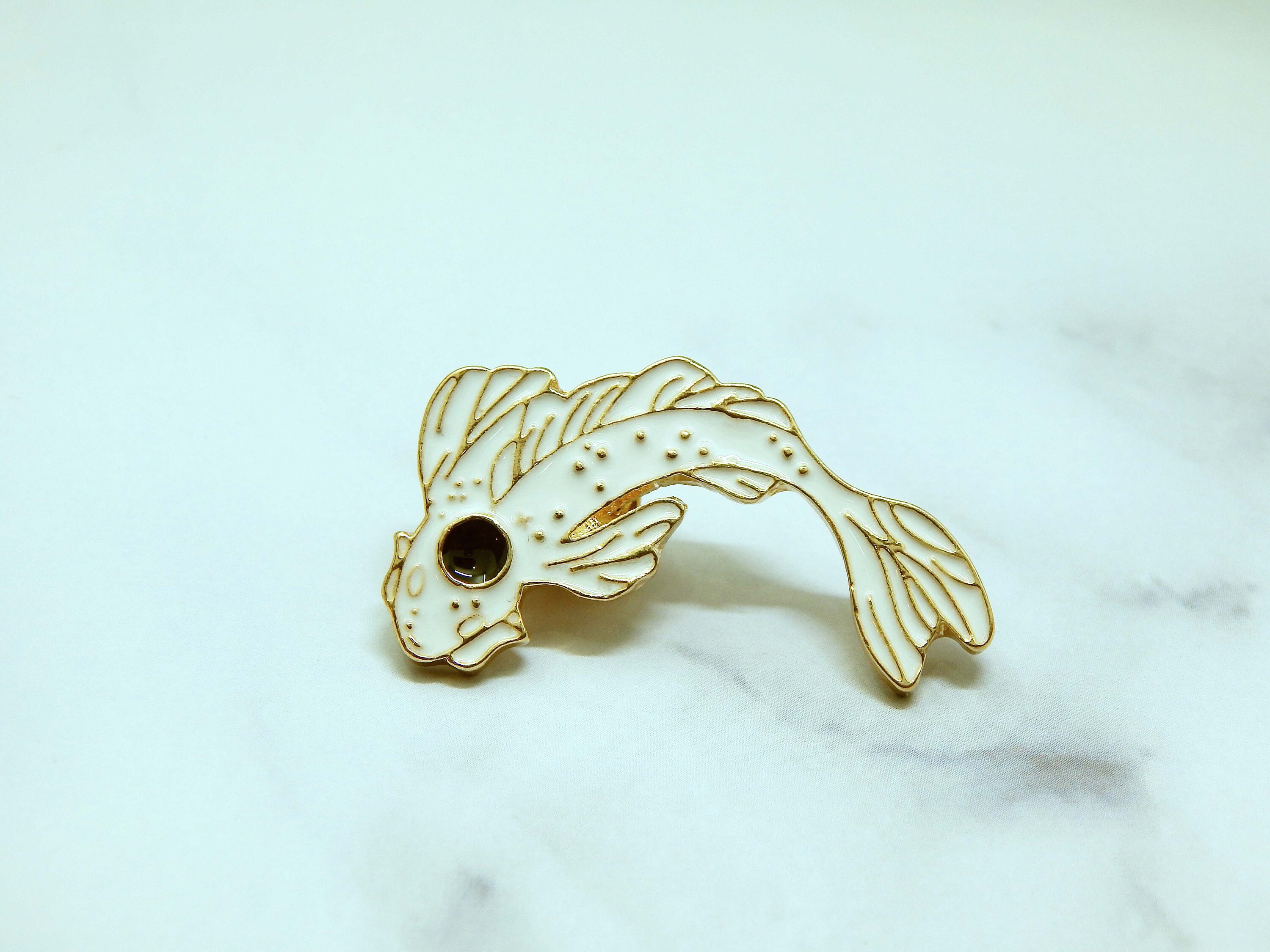 Koi Fish Metal Pin Buttons - Etsy