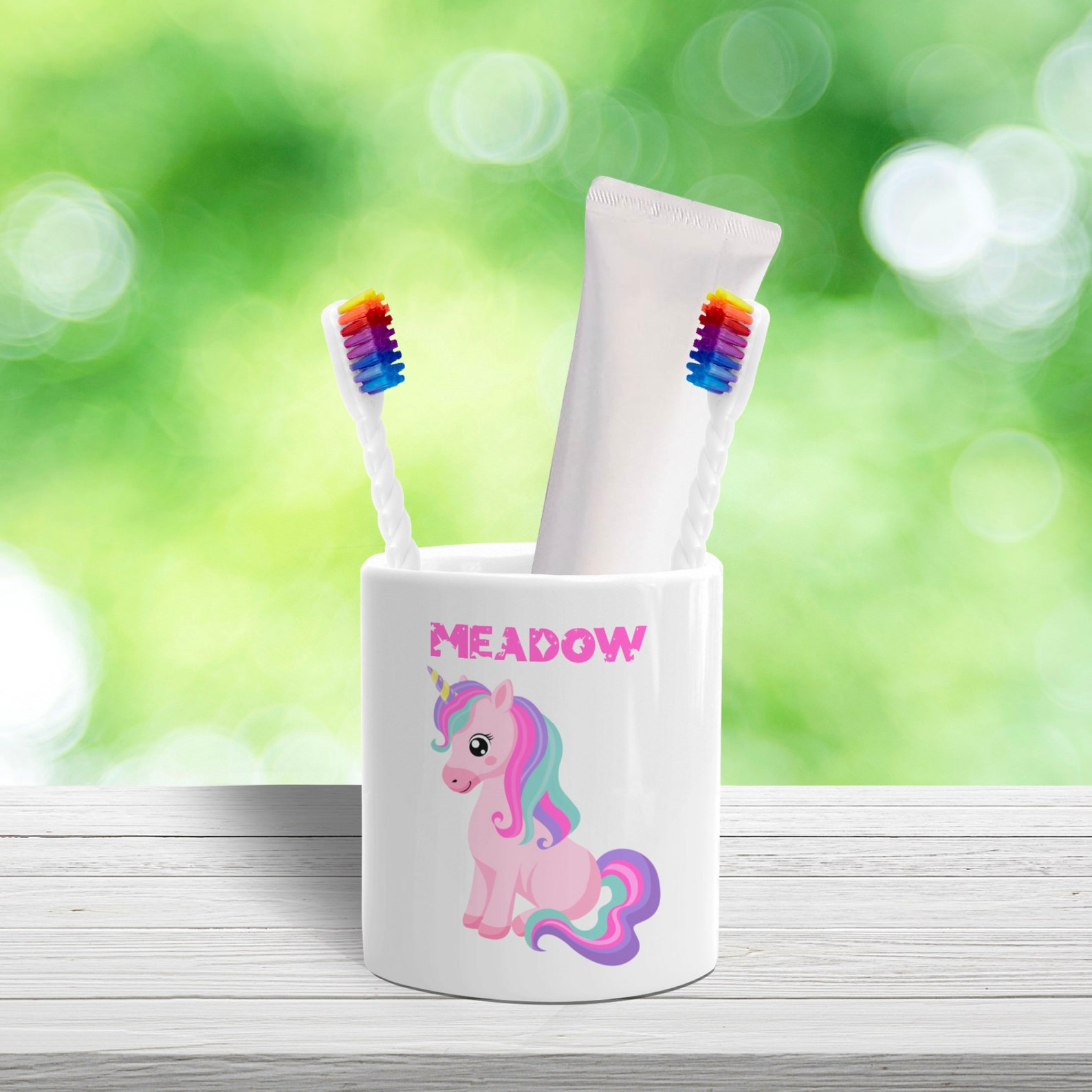 Unicorn Toothbrush Pot Choice of 3 Unicorns Personalised | Etsy