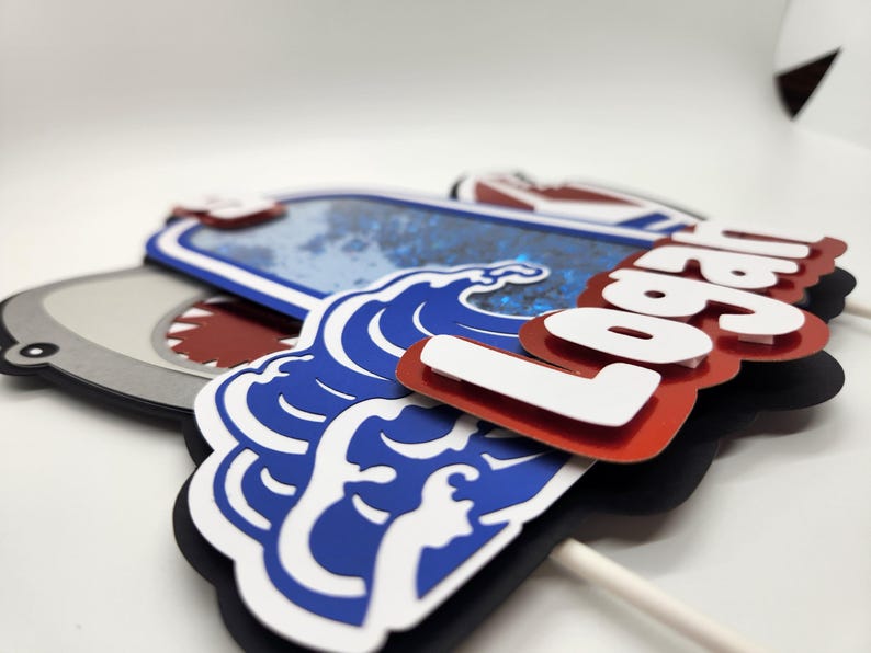 Beach Ocean Shark Jaws Shaker 3D Cake Topper Custom Personalized Party ...