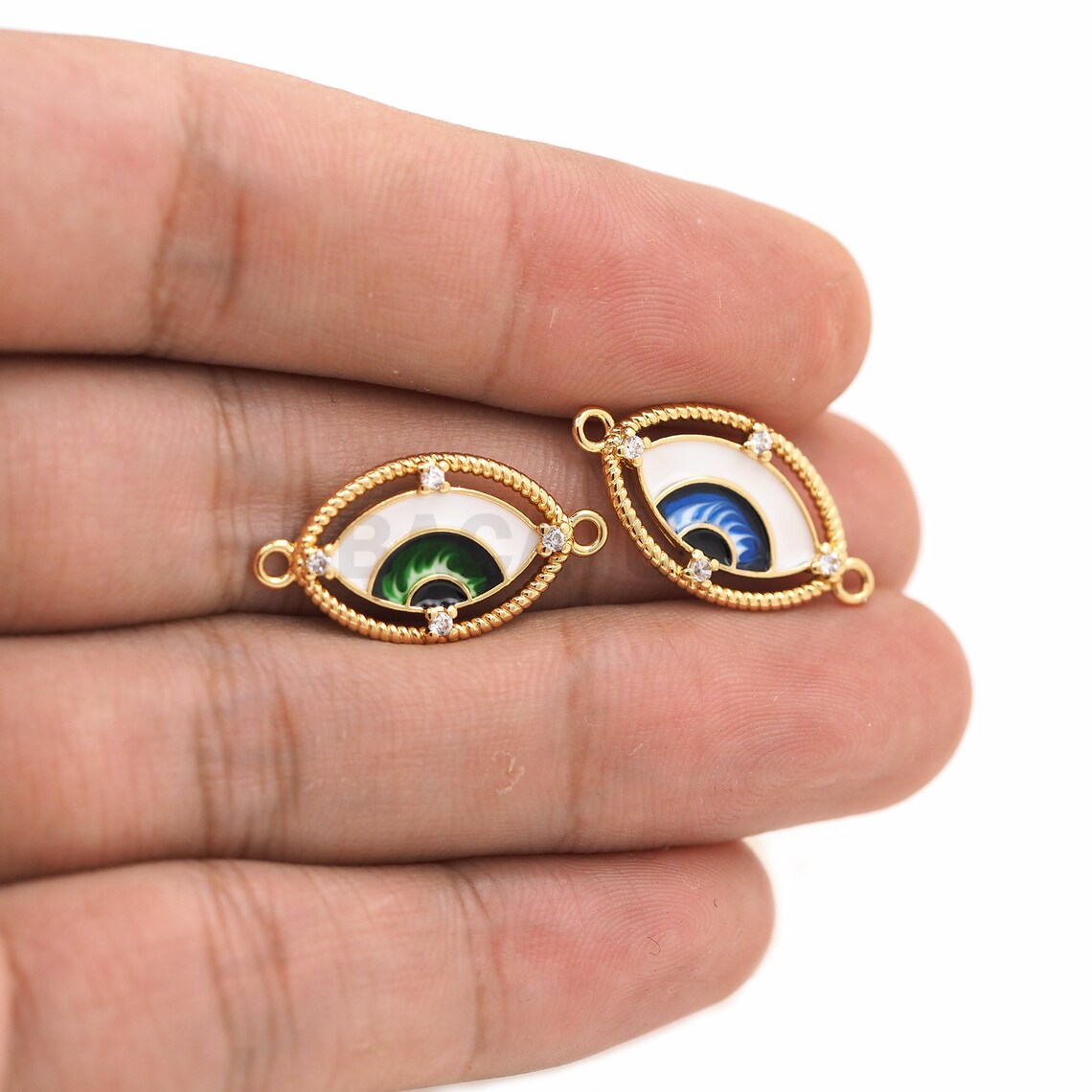 18kgold Filled Magic Eye Enamel Connector Gold Magic Eye - Etsy
