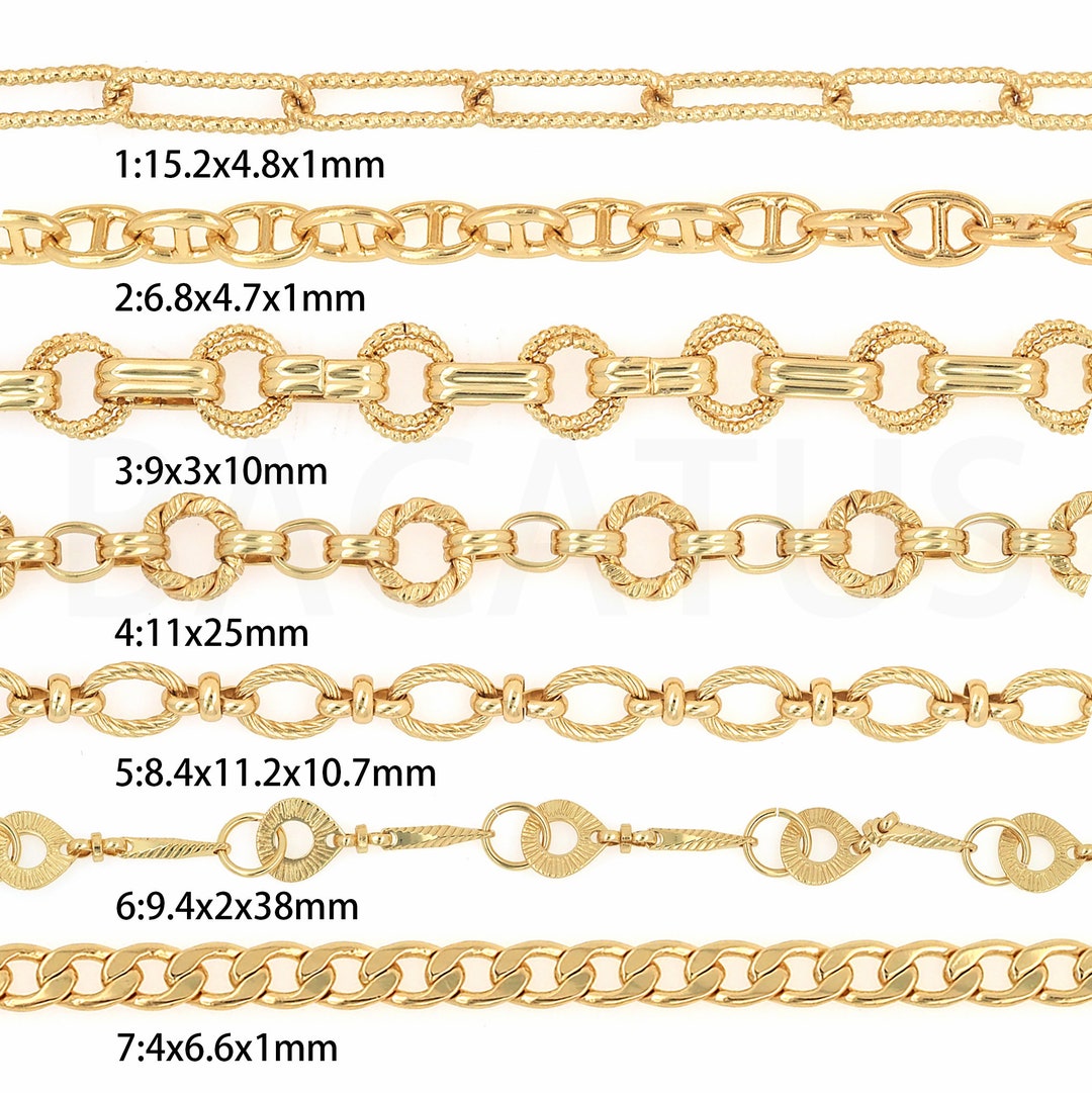 1 Meter 18K Gold Filled Gold Chain, DIY Gold Chain, Discovery Chain ...
