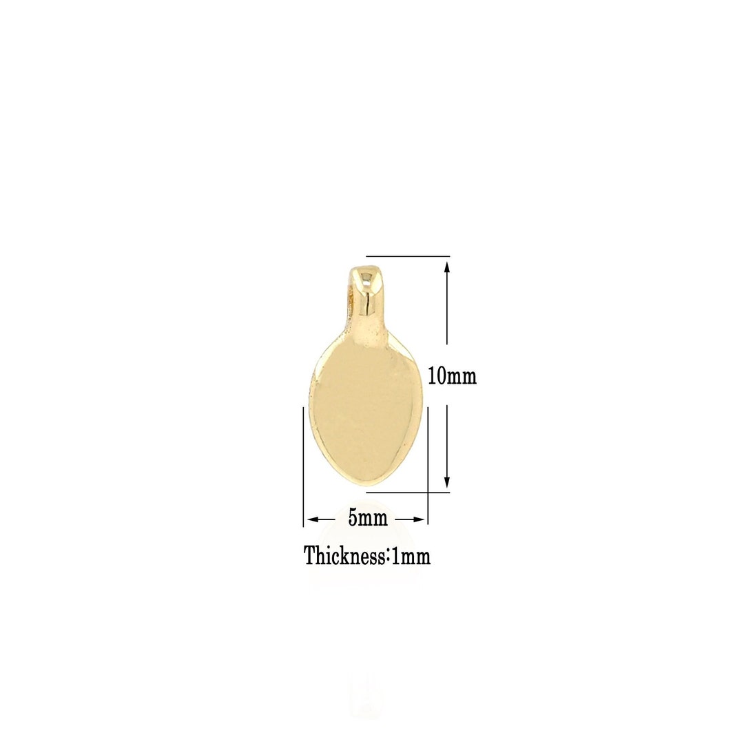 18K Gold Filled Minimalist Pendant,gold Simple Charms, Oval Charm ...