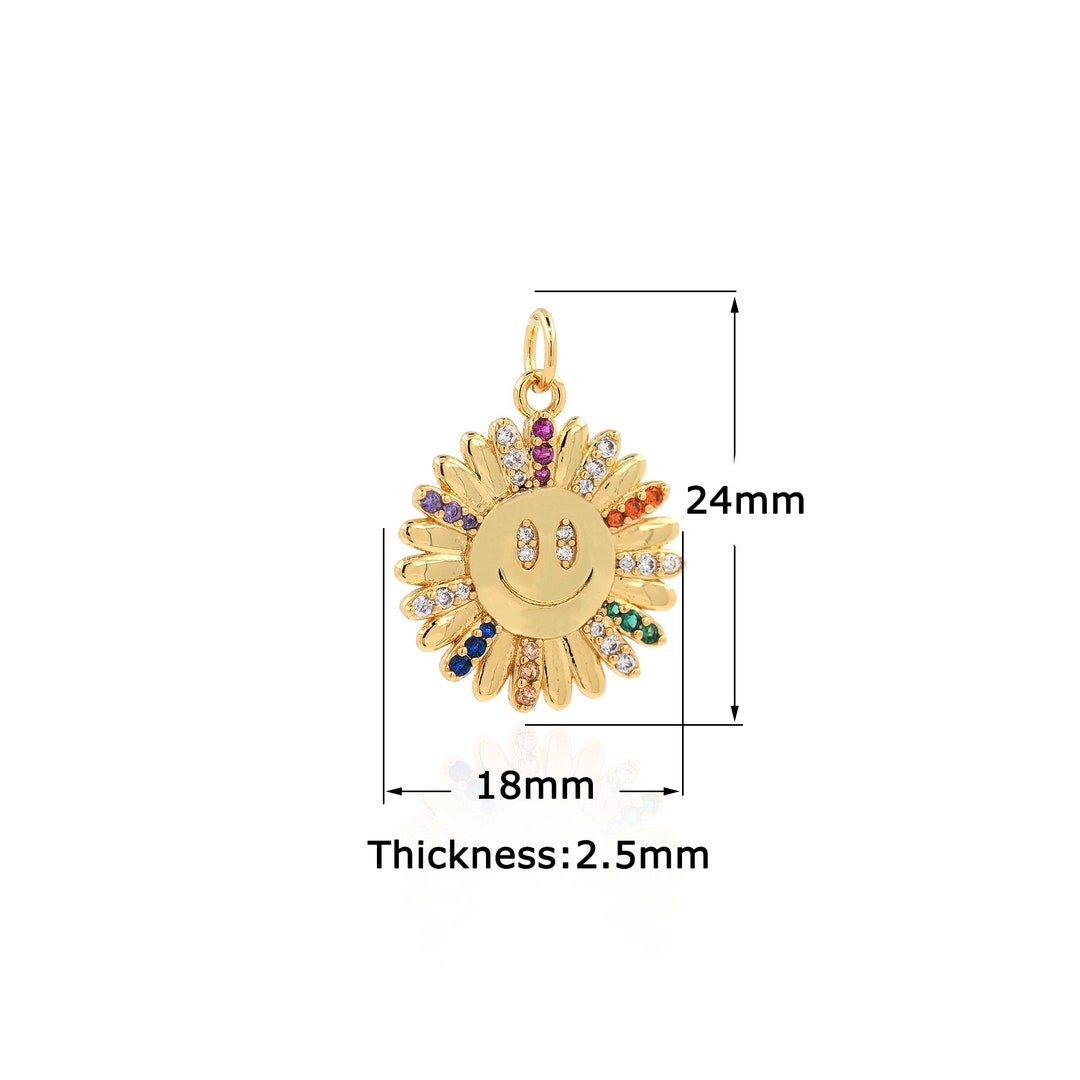 18K Gold Filled Smiley Face Pendant,gold Dainty Smiley Face Pendant ...
