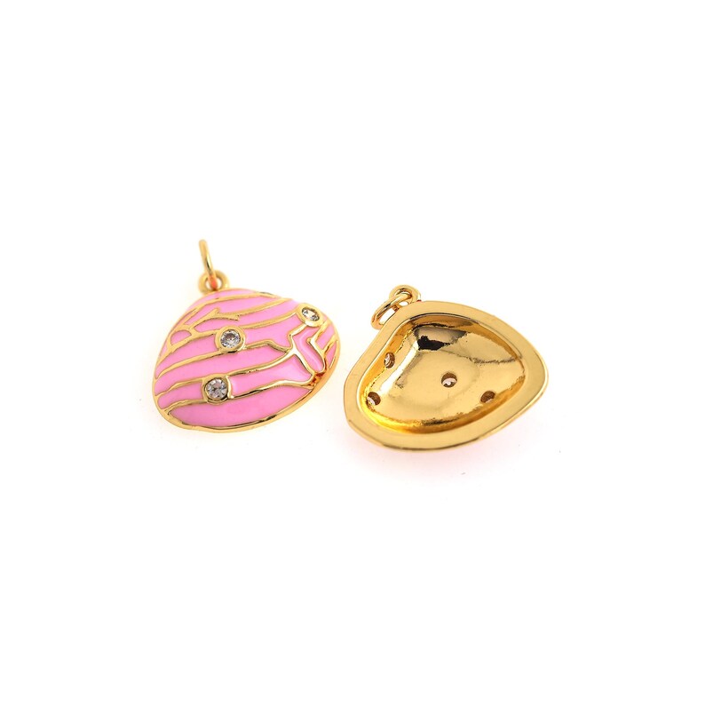 18K Gold Filled Shell Pendant,enamel Shell Charms,simple Pendant ...