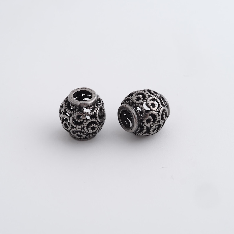 1 Pcs Stainless Steel Retro Ball Spacer Beads,silver Round Beads,ball ...