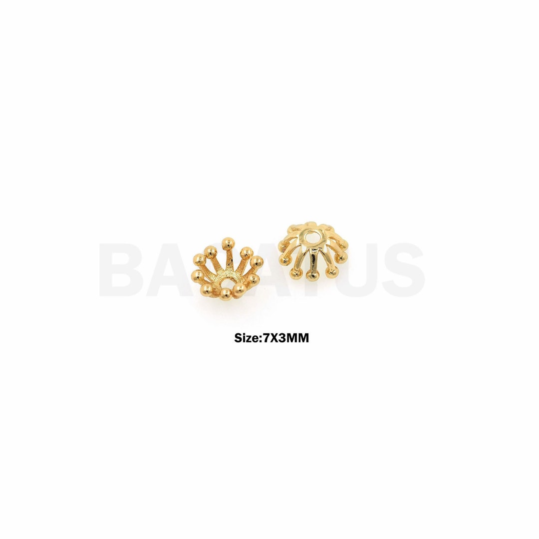10 Pcs 18K Gold Filled Flower Bead Caps,pearl Caps,round Bead Caps ...
