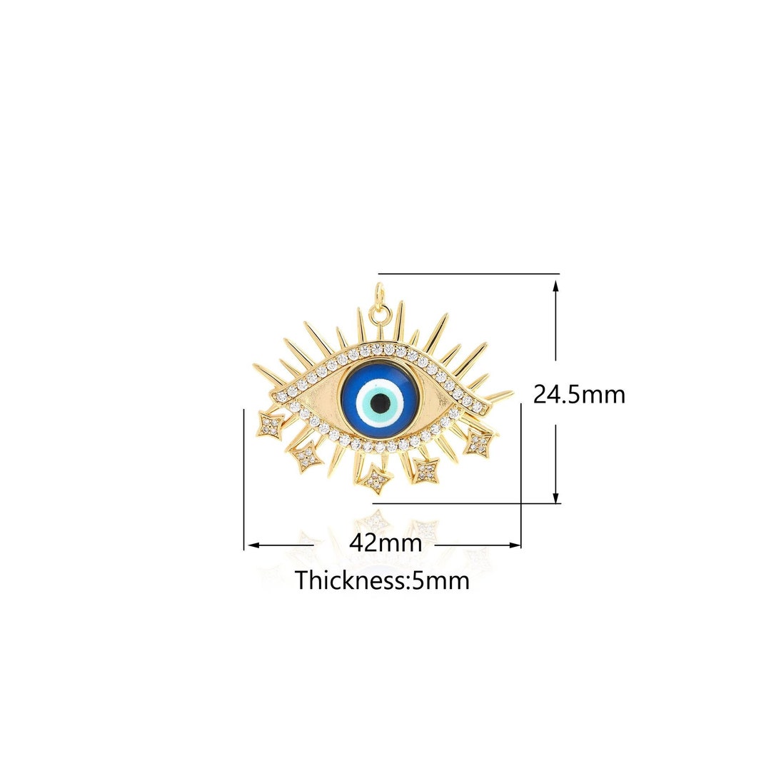 Eye Pendant, 18K Gold Filled Enamel Eye Pendant,eye Charm, Micro-pave ...