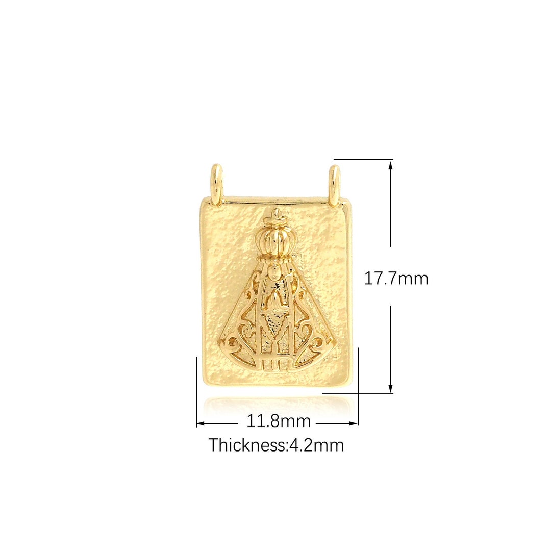18K Gold Filled Pope Pendant,square Papal Charms,simple Charm Bracelet ...