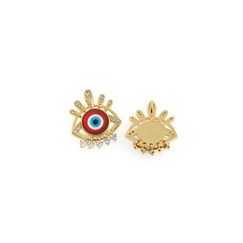 Demon Eye Necklace Eye Ornament Cubic Zirconia DIY Jewelry Making Greek ...