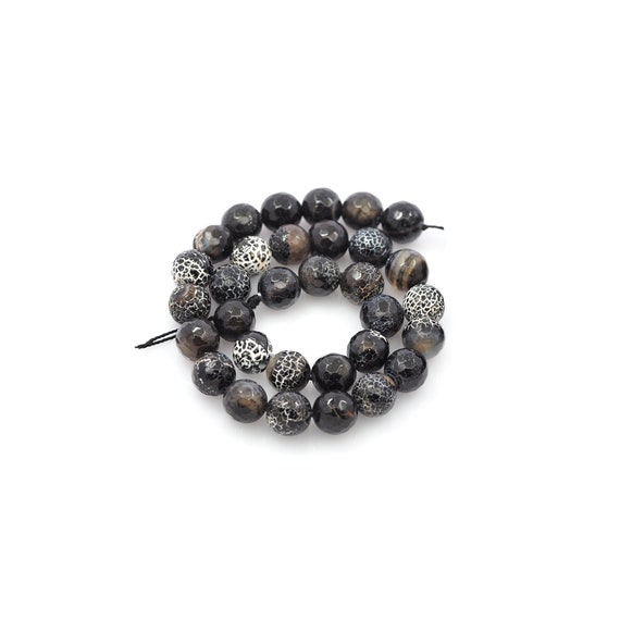 Craft Supplies & Tools Beads Jewelry & Beauty Matte Black Fire Crackle ...