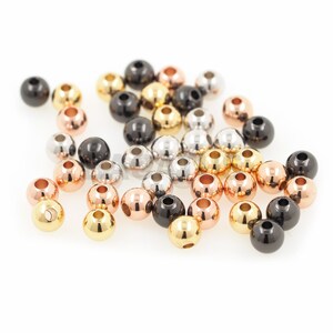 100pcs 18K Gold Filled Round Beads, Gold Plated Beads, Small Gold Beads ...