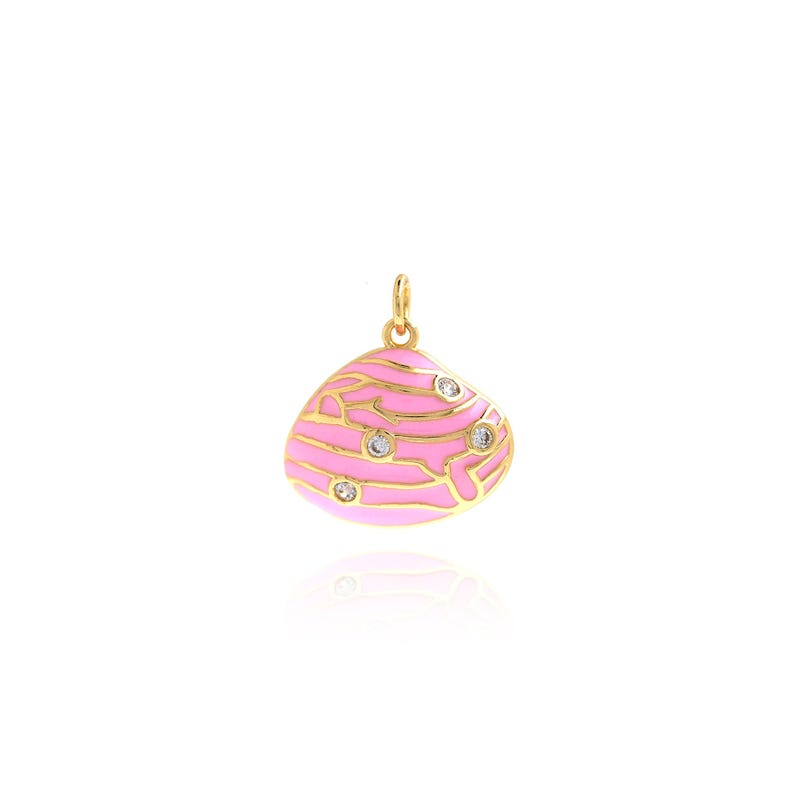18K Gold Filled Shell Pendant,enamel Shell Charms,simple Pendant ...