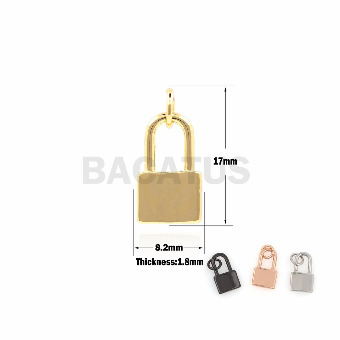1PCS Shiny Gold Padlock Necklace, Gold Lock Pendant, Lock Charm, DIY ...