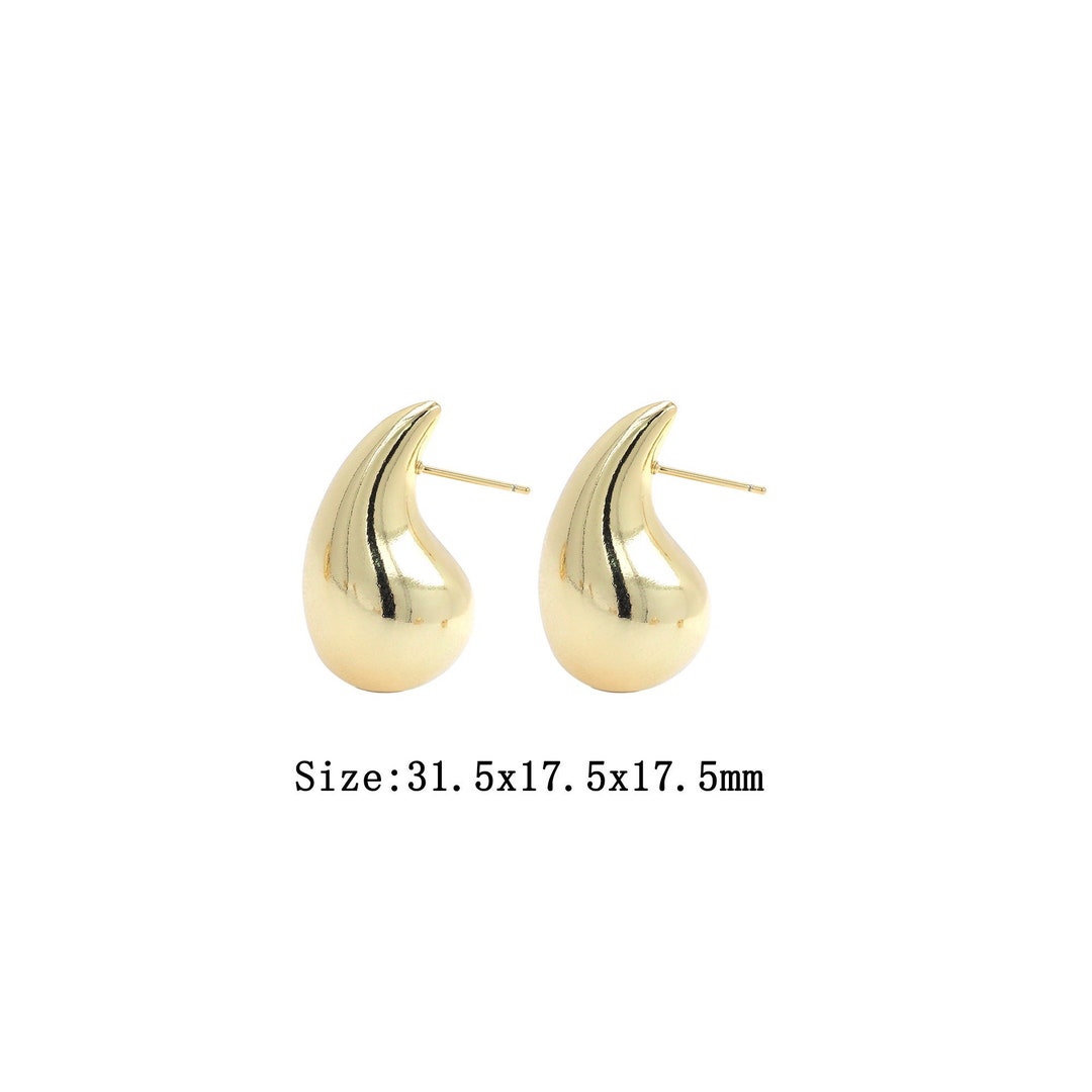 1pair 18K Gold Filling Water Drop Stud Earrings,gold Water Drop Stud ...