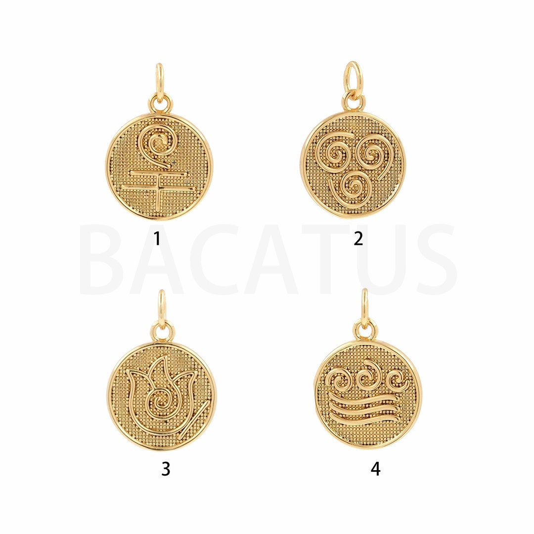 Elemental Charm, 18K Gold Filled Fire Elemental Charm, Water Elemental ...